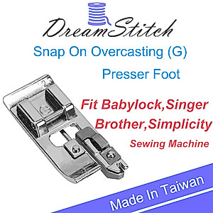 DREAMSTITCH XC3098051 Snap On Overcasting Presser Foot (G) Fits for Babylock, Brother, Simplicity, Singer Sewing Machine Alt:BL66-OF, OCF, XE6305101, X51162001, XC3098-031