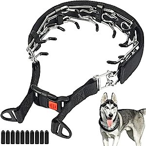 CBBPET Dog Prong Collar, Adjustable Dog Training Collar with Quick Release Buckle for Small Medium Large Dogs