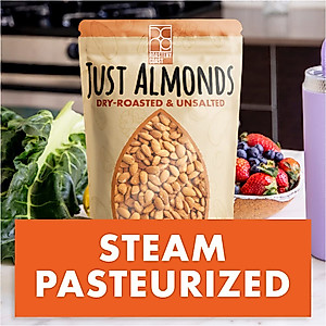 Roastery Coast - Daily Nuts Just Roasted Almonds | Almonds Bulk 3 LB | Unsalted Nuts| Slow Dry Roasted | Steam Pasteurized | Plant Protein | Gluten Free | Non-GMO | Low carb | Keto Snack | Prime Snack