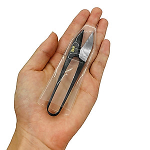 KAKURI Thread Snips Japanese Nigiri Thread Scissors for Sewing, Spring Action Self Opening Thread Cutting Tool, Sharp Japanese Carbon Steel 105mm Black, Made in JAPAN