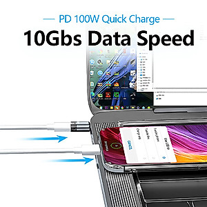 aucon USB C Magnetic Adapter 24 pin Straight 2 Pack PD 100W Fast Charging 10Gbs Data Transfer USB3.1