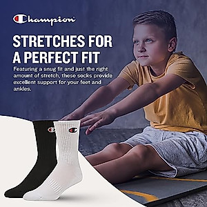 Champion Boys Socks and Girls Socks 12 Pair Crew Low Cut No Show Ankle Quarter Socks for Girls