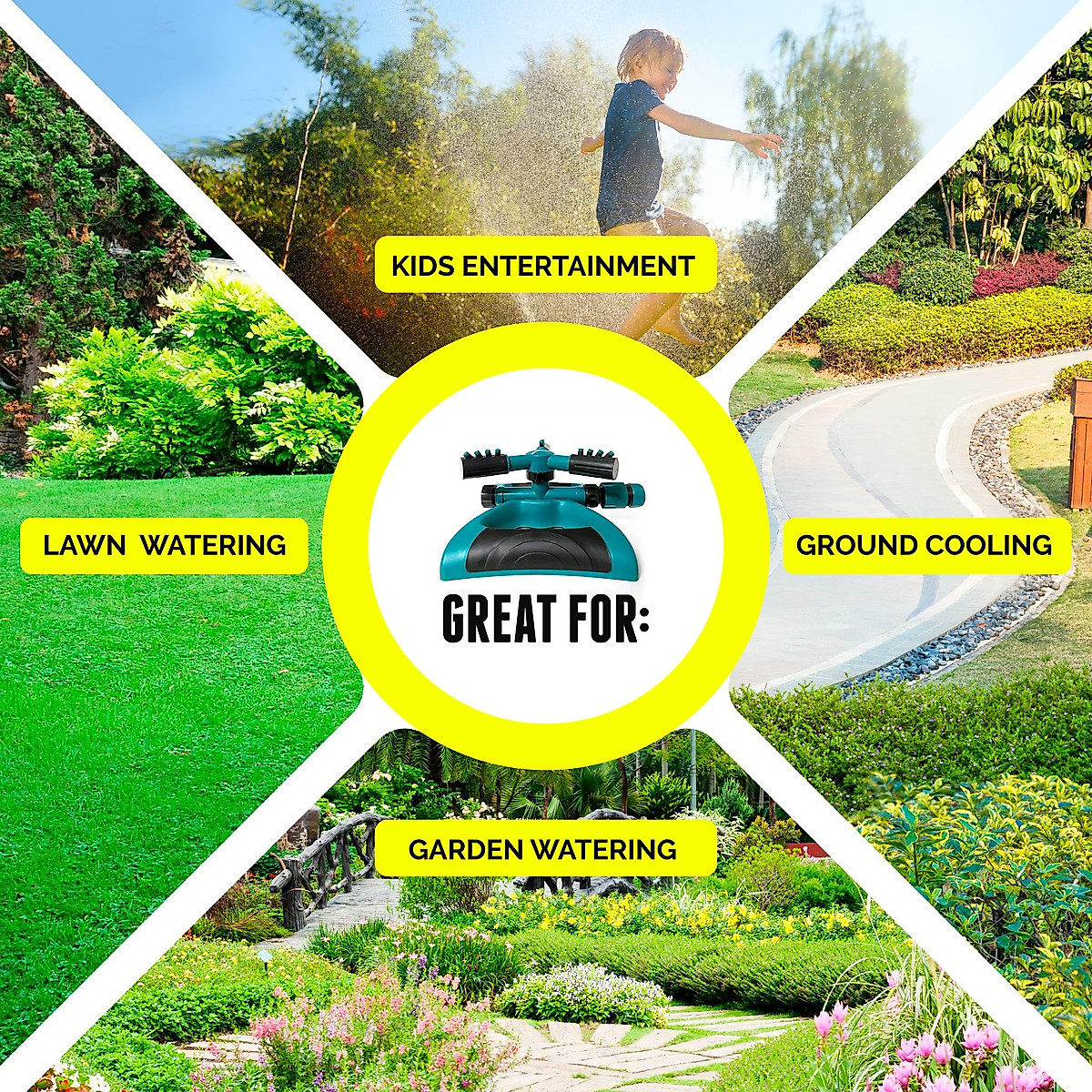 Segomo Tools 360 Degree Automatic Rotating Garden Sprinkler | Lawn Sprinkler | Yard Sprinkler | Sprinklers for Yard | Rotating Sprinkler | Rotating Sprinklers for Yard - GS360