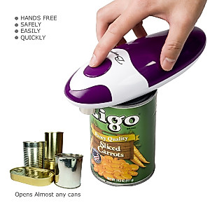 BangRui Smooth Soft Edge Electric Can Opener with One-Button Start and One-Button Manual Stop (Purple)