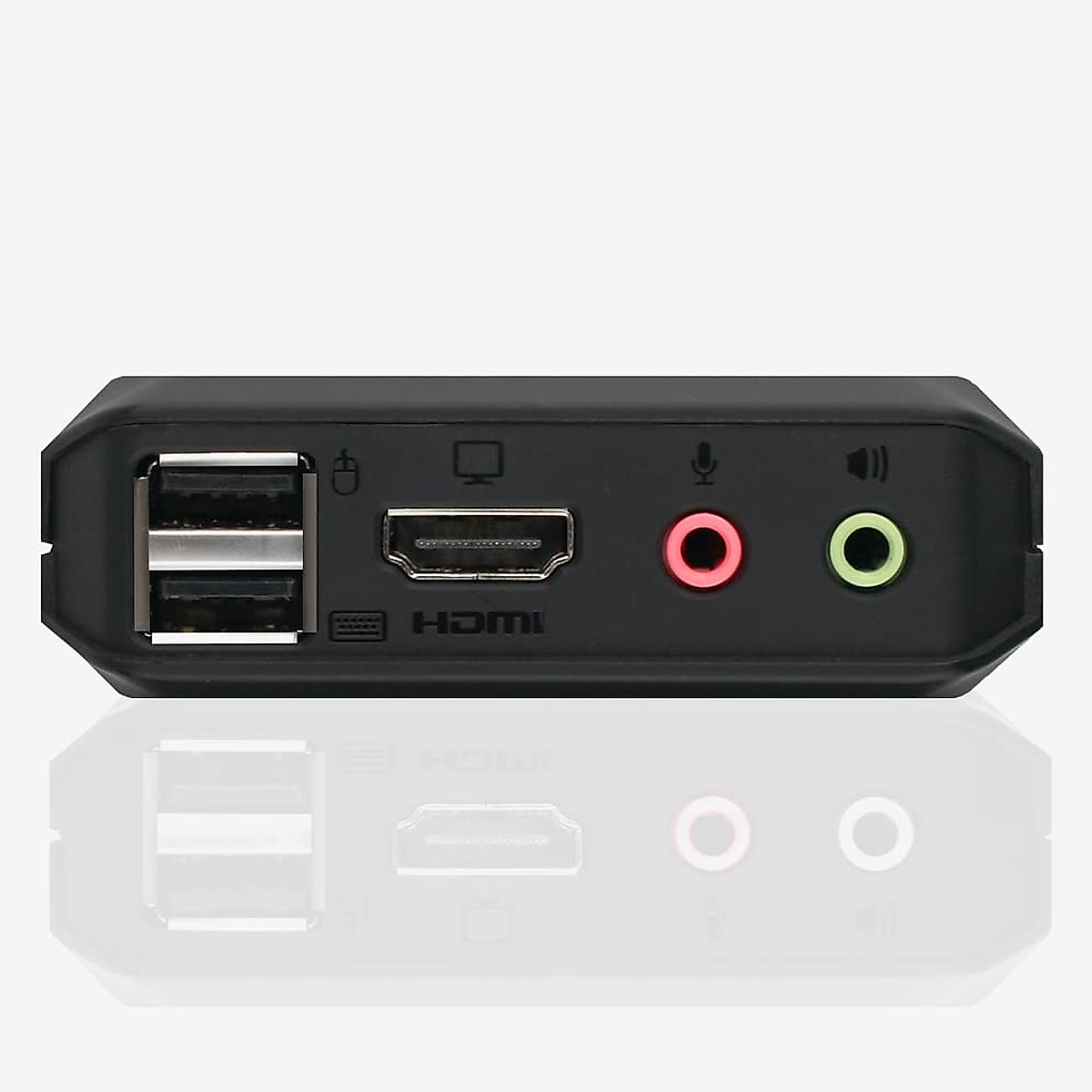 IOGEAR KVM 2-Port USB HDMI Cable KVM with Remote – 4096x2160 60Hz – Plug-n-Play - USB Hub and USB Peripheral Sharing - Attached HDMI and USB KVM Cables - Windows, Mac, and Linux - GCS92HU