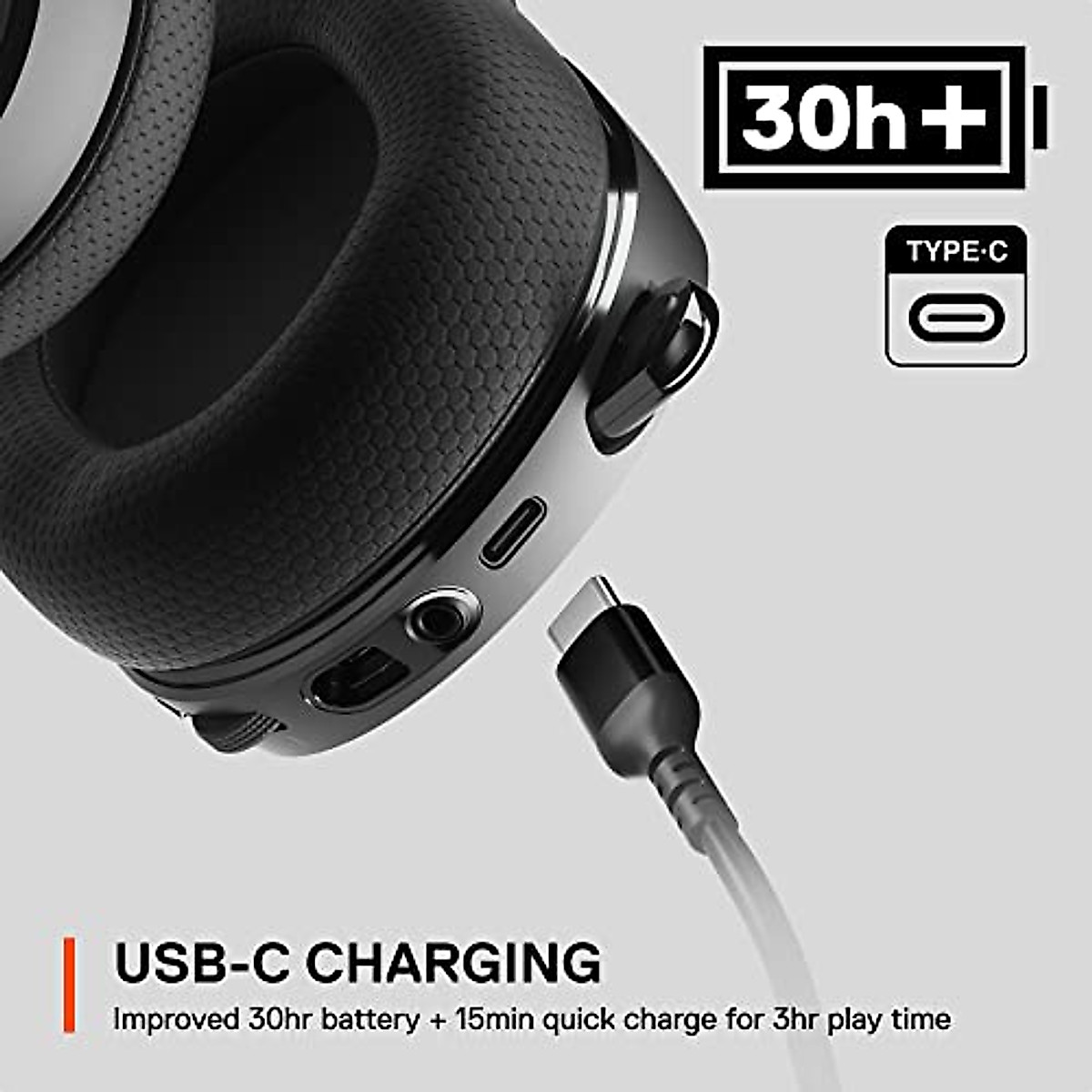 SteelSeries Arctis 7+ Wireless Gaming Headset – Lossless 2.4 GHz – 30 Hour Battery Life – USB-C – 7.1 Surround – For PC, PS5, PS4, Mac, Android and Switch - Black