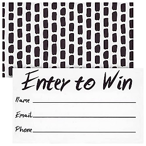 200-Pack Enter to Win Cards, 3.5x2 White Entry Form Raffle Tickets Slips for Fairs, Contests, Ballots, Carnivals, Drawings, Auction Events, Prize Games, Fundraisers
