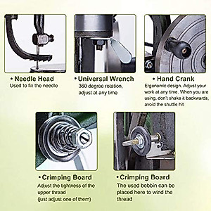 Seeutek Shoe Repair Machine Hand Cobbler Sewing Machine - Cotton Nylon Line Manual Leather Stitching Machine for Shoes Bags Cloth