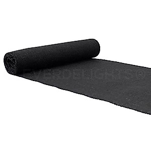 CleverDelights 12" Black Burlap Roll - Finished Edges - 5 Yards - Jute Burlap Fabric