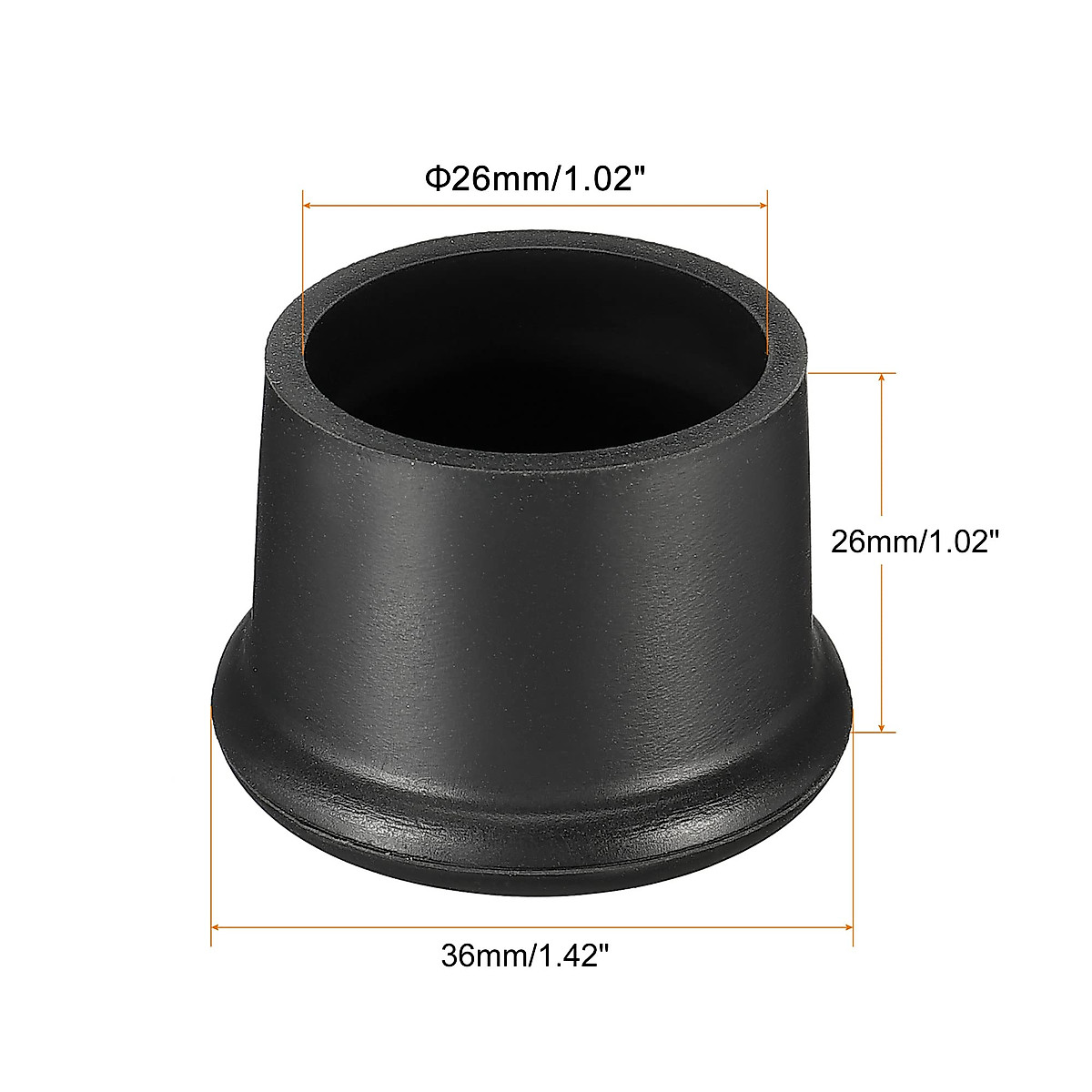 MECCANIXITY Silicone Bottle Caps 26mm/1.02" ID Reusable Unbreakable Stoppers Sealer Cover for Beer, Wine, Drink Black Pack of 6