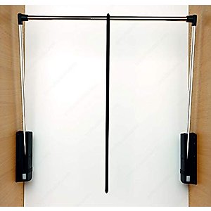 Servetto ClosetPro Soft-Close Wardrobe Lift Expanding Steel Tubing with Black Plastic Housing, 22 lb Weight Rating, Made in Italy (30 5/16" - 47 1/4")