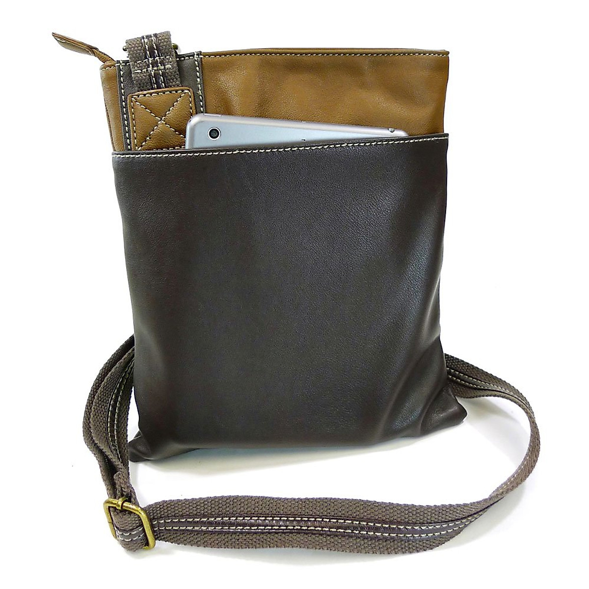 CHALA Swing CrossBody Phone Purse in Two Tone Colors- (Bag Only) Brown