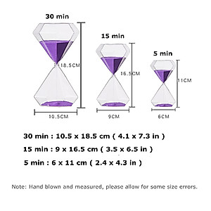 Hourglass 30 Minute Sand Timer Clear Glass, Unique Pink Sand Clock Time Control Measurement Children Games Tools Office Desktop Decoration
