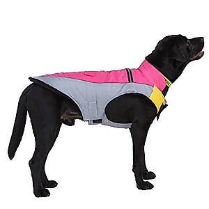 Winter Dog Clothes for Large Dogs Girl Reflective Adjustable Pet Jackets Winter Hook&Loop Large Cotton Pet Clothing Female Dog Sweater for Large Breed