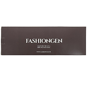 FASHIONGEN - Woman leatherette waisband Obi Belt, MICA - Black, L-XL
