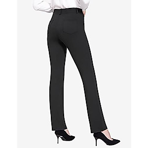 BALEAF Womens Black Dress Pants Yoga Work Pants Pull On Slacks Petite Business Casual Office Trouser Pockets 31" 2XLT