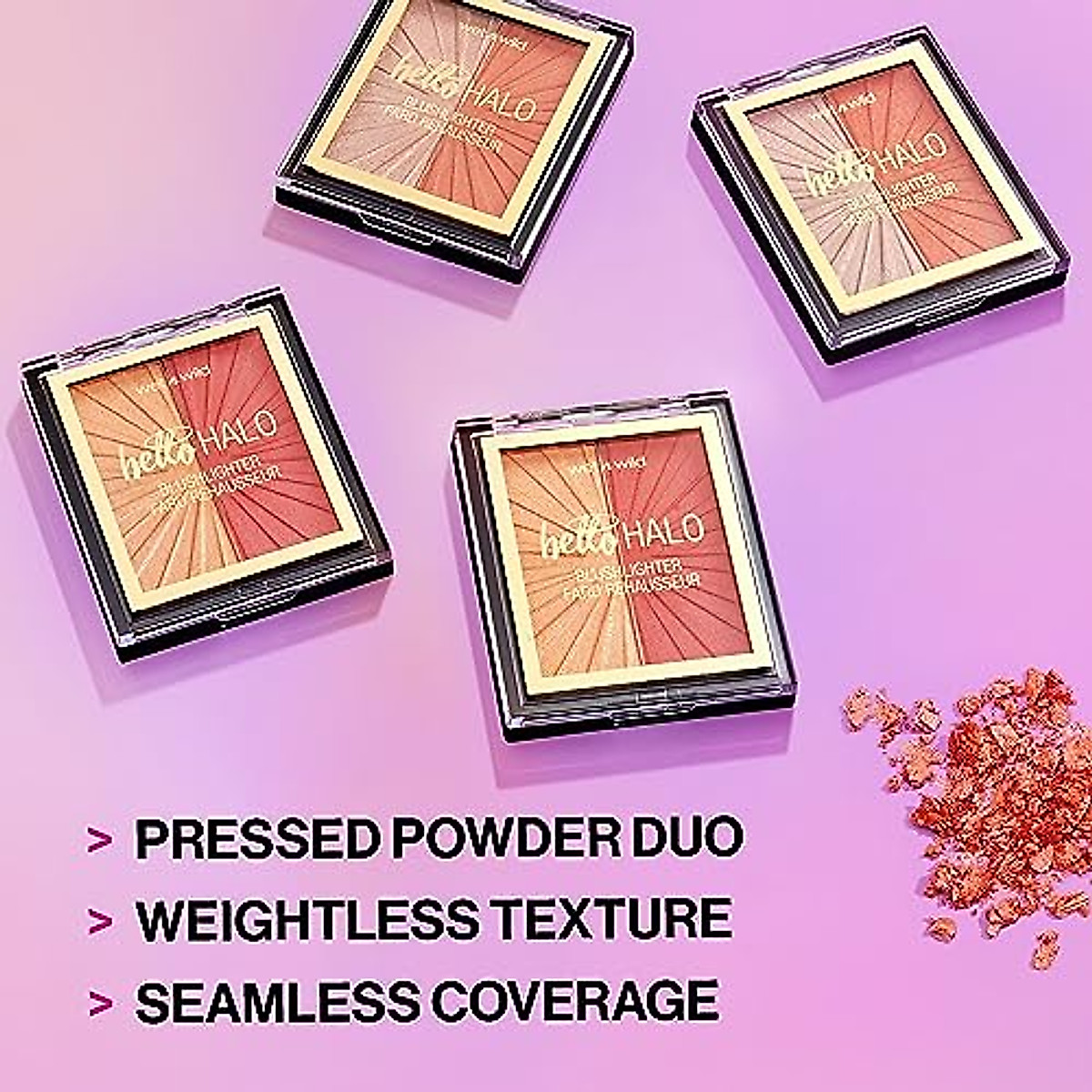 Wet n Wild MegaGlo Blushlighter, Blendable Blush & Highlighter Set, Shimmery Metallic Finish, Flash Me