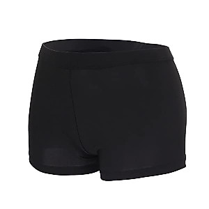 Aosva Little Big Girls' 2 PCS Sparkle Dance Tumbling Athletic Gymnastics Black Shorts for Girls 7-8Years