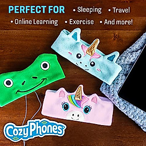 CozyPhones Kids Headphones Volume Limited with Thin Speakers & Super Soft Fleece Headband - Perfect Toddlers & Children's Earphones for Home, School & Travel - Fox