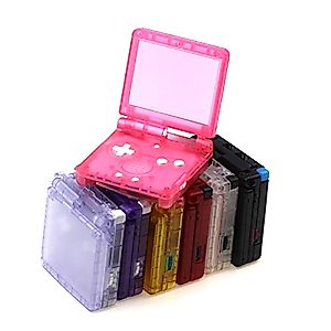 Full Housing Case Cover Housing Shell Replacement for Game boy Advance SP GBA SP Shell Case with Buttons Kit-Clear Purple