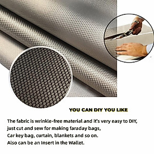 Faraday Fabric Nickel Copper Faraday Blocking Cloth 43.3"x59" Material Protection Fabric for DIY Faraday Cage, Box, Curtains
