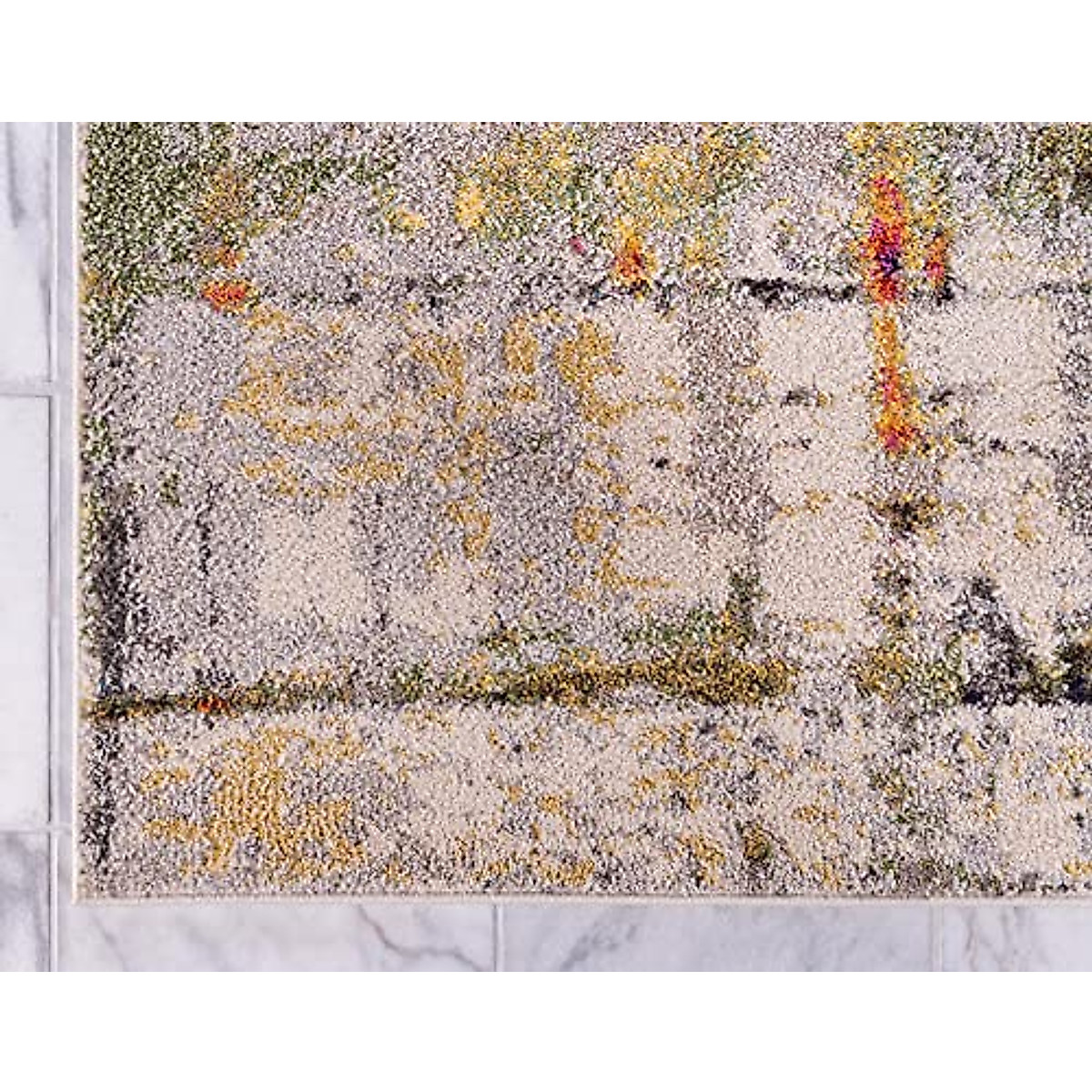 Unique Loom Chromatic Collection Modern Rustic & Vibrant Abstract Area Rug for Any Home Décor, 5 x 8 ft, Beige/Gray