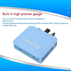 Grid Tie Inverter, DC PV Input MPPT Pure Sine Micro Inverter, WiFi or Mobile APP Monitor, Automatic Power Lock, 120V Waterproof Solar Panel Inverter with Integrated AC Output