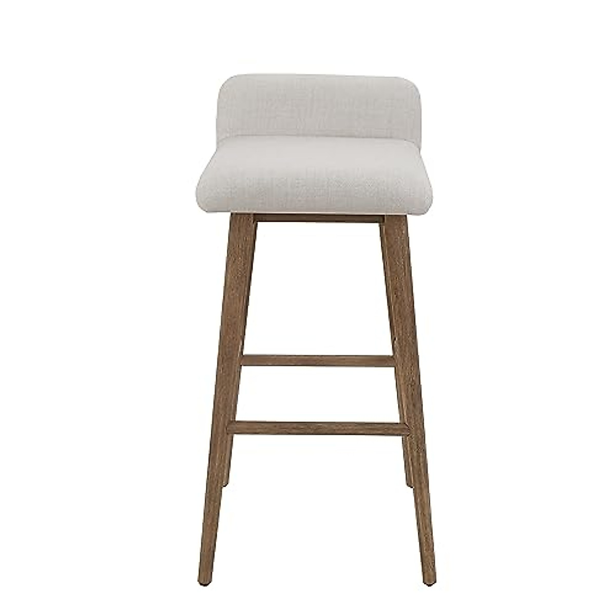 Ball & Cast Upholstered Pub Height Bar Stools 30 inch Kitchen Wooden Stool Chairs Set of 2, Linen