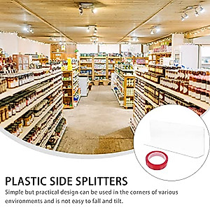 ULTECHNOVO Plastic Shelf Dividers Transparent Rack Shelf with Nano Tape, L-Shaped Acrylic Shelf Dividers for Commodity Snack Classification