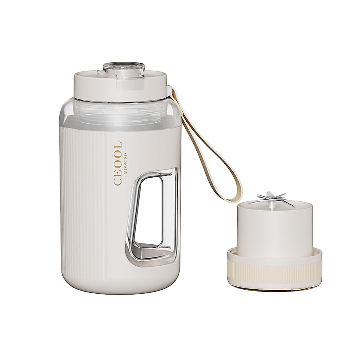 Portable Blender for Protein Shakes, 21oz, USB-C Rechargeable Blender with 10 Blades, Blender for Shakes and Smoothies, Leakproof and Reusable, Suitable for Travel, Home, Office, Gym