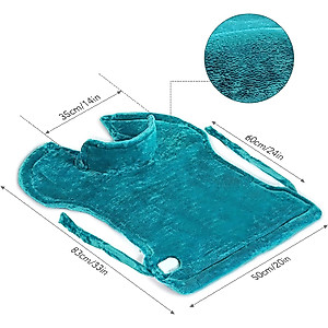 Large Heating Pad for Back and Shoulder, 24inx33in Heat Wrap with Fast-Heating and 4 Heat Settings, Auto Shut Off Available - Green
