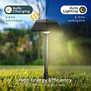 Linkind Solar Pathway Lights, Bright Solar Lights Outdoor IP65 Waterproof, 200lm Bright Solar Path Lights for Garden Walkway Driveway Sidewalk Yard, Warm White, 8 Pack