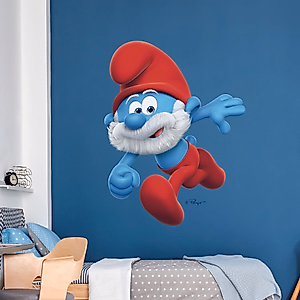 EGD Papa Smurf Smurfs Peel and Stick Wall Decal I EGD X The Smurfs Series I Baby Girl or Boy I Nursery Wall Decal for Baby Room Decorations I Mural Wall Decal Sticker (Wide 20"x 26" Height)