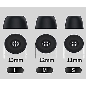 Rqker Eartips Compatible with Pixel Buds Pro Earbuds, 6 Pairs S/M/L Sizes Soft Silicone Replacement Ear Tips Eartips Earbuds Tips Compatible with Pixel Buds Pro, Black