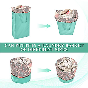 Generic Fall Cute Fox Laundry Bag Travel Mesh Laundry Bag with Drawstring Dirty Clothes Bag Extra Large Heavy Duty Easy Fit a Laundry Basket Hamper for Vacation Apartment College Camp, Mulit