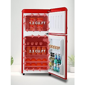 Tymyp FLS-80G-RED-ZQL01 Compact Refrigerator, Red
