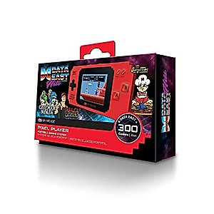 My Arcade Pixel Player Handheld Game Console: 300 Retro Style Games Plus 8 Data East Hits, Battery or Micro USB Powered, Color Display, AV Out Jack for TV, Speaker, Volume Control, Headphone Jack