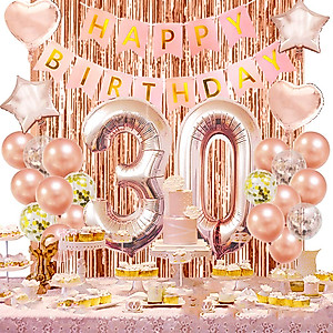 30th Birthday Decorations for Women30 Birthday Decorations for Her 30 Balloon Numbers 30th Birthday Party Decorations