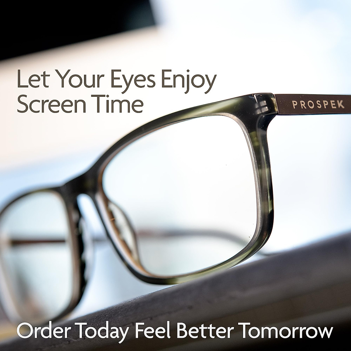 PROSPEK Blue Light Filter Glasses I Computer Eyeglasses for Men I Blue Light Blocking with Clear Lens I Anti Eyestrain I GRANITE