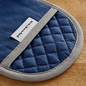 KitchenAid Asteroid Oval Pot Holder 2-Pack Set, Blue Willow, 6.5"x10"