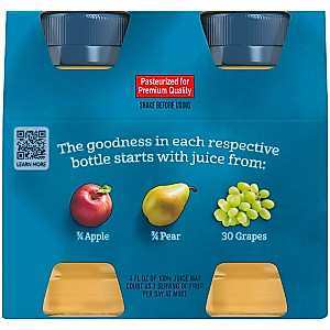 Gerber Juice Fruit 2 Apple, 1 Pear, 1 White Grape Juices from Concentrate Variety 16 Fl Oz (Pack of 6)
