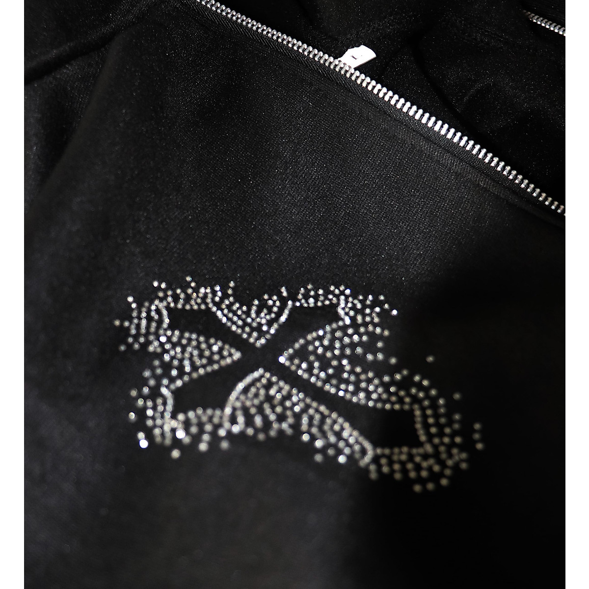 NECHARIY2K Cross Rhinestone Hoodie Women's Full Zip Up Over Face vintage Jacket Pullover Aesthetics Oversized Sweatshirt