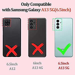 for Samsung Galaxy A13 5G Case with HD Screen Protector with Full Camera Protection, Atump Love Heart Plating Girly Women Cute Soft TPU Luxury Elegant Case for Galaxy A13 5G Case, Black