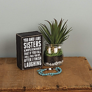 Primitives by Kathy 19450 Box Sign, 3" x 4.5", Sisters Laughing