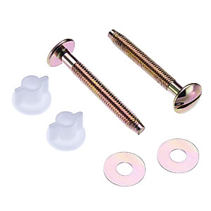 Solid Brass Toilet Bolts Screws Set Heavy Duty Bolts with Plastic Nuts and Washers, 3/10-Inch by 2-3/4-Inch(2 Pack)