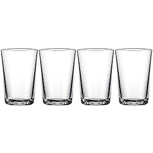Glaver's Juice Glasses 7 OZ. Drinking Glassware Set of 4 Modern Tumbler Beverage Ice Tea Glass Cups - Uses for Juice, Water, Beer, Whiskey, Cocktails. Dishwasher Safe