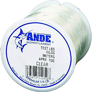 Ande A14-100C Premium Monofilament, 1/4-Pound Spool, 100-Pound Test, Clear Finish