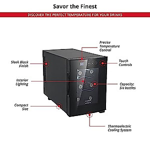 Koblenz 18-Bottle Free Standing Single Zone Fridge and Chiller Wine Cooler, Black