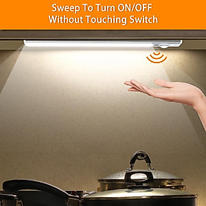 EAUTOR Under Cabinet Lights, Motion Sensor Light - 126 LED USB-C Rechargeable Wireless Closet Lights Battery Operated Magnetic Adhesive Stick On Light Strip for Kitchen (2 Pack)