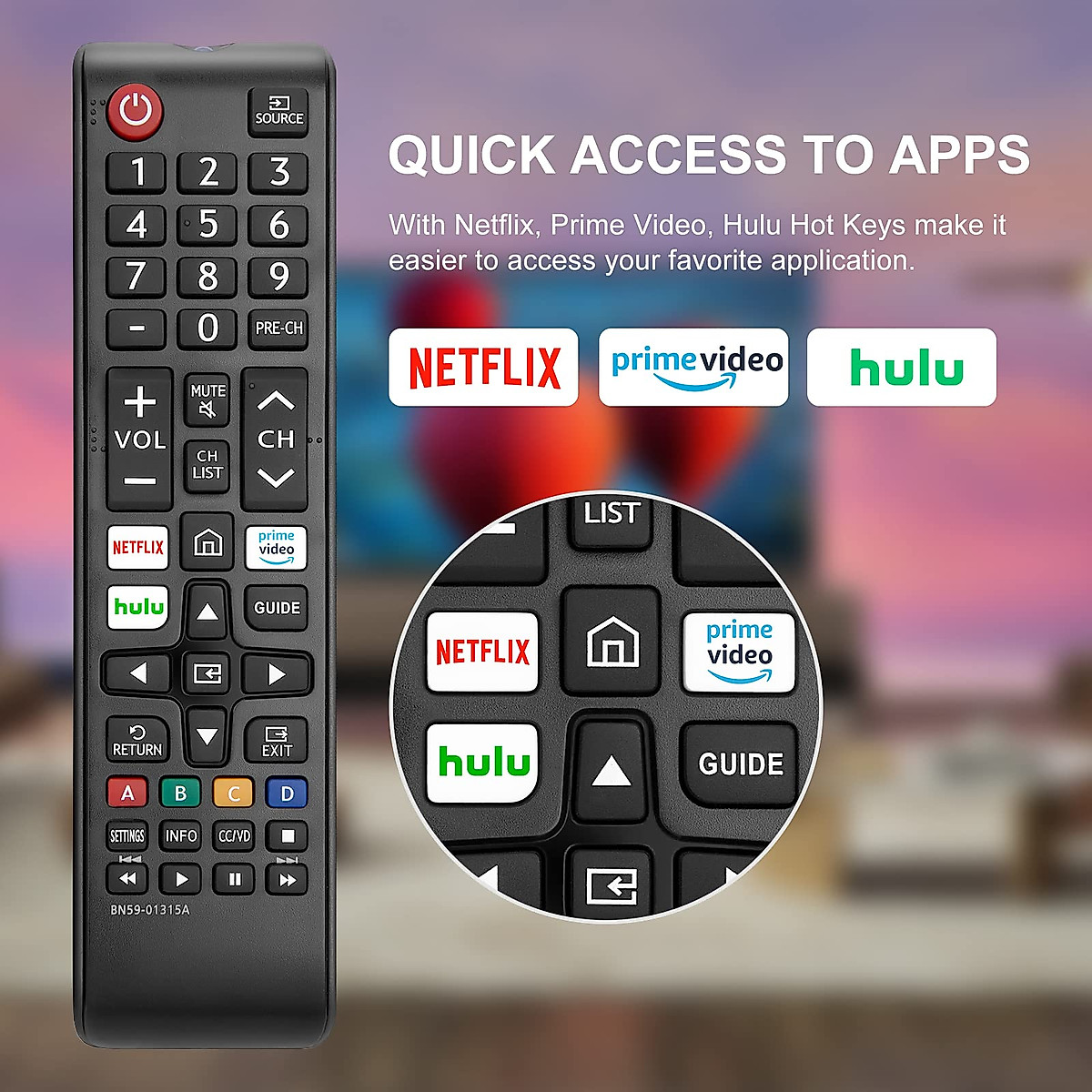 (Pack of 2) Universal Remote Control for All Samsung TV,for Samsung Smart TV Remote,4K UHD Ultra HD 3D LED LCD Smart TVs